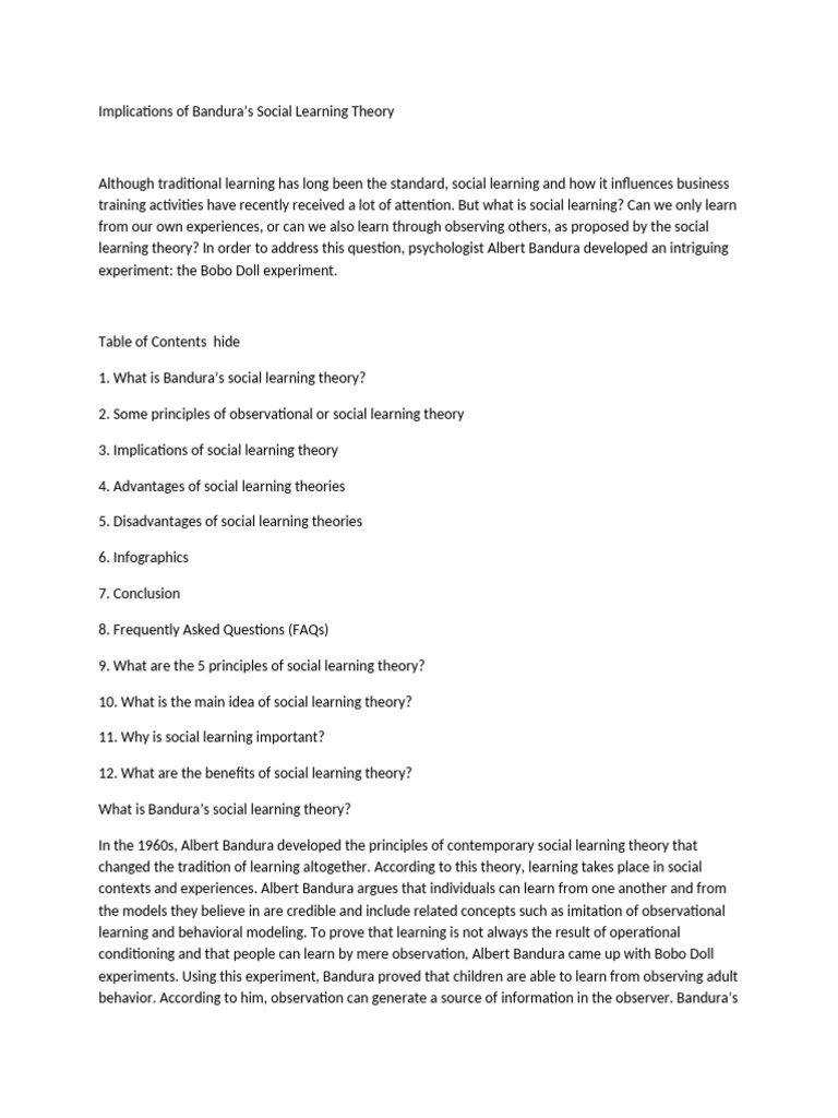 Bandura Dpte $ Decte Notes $ Papers | PDF