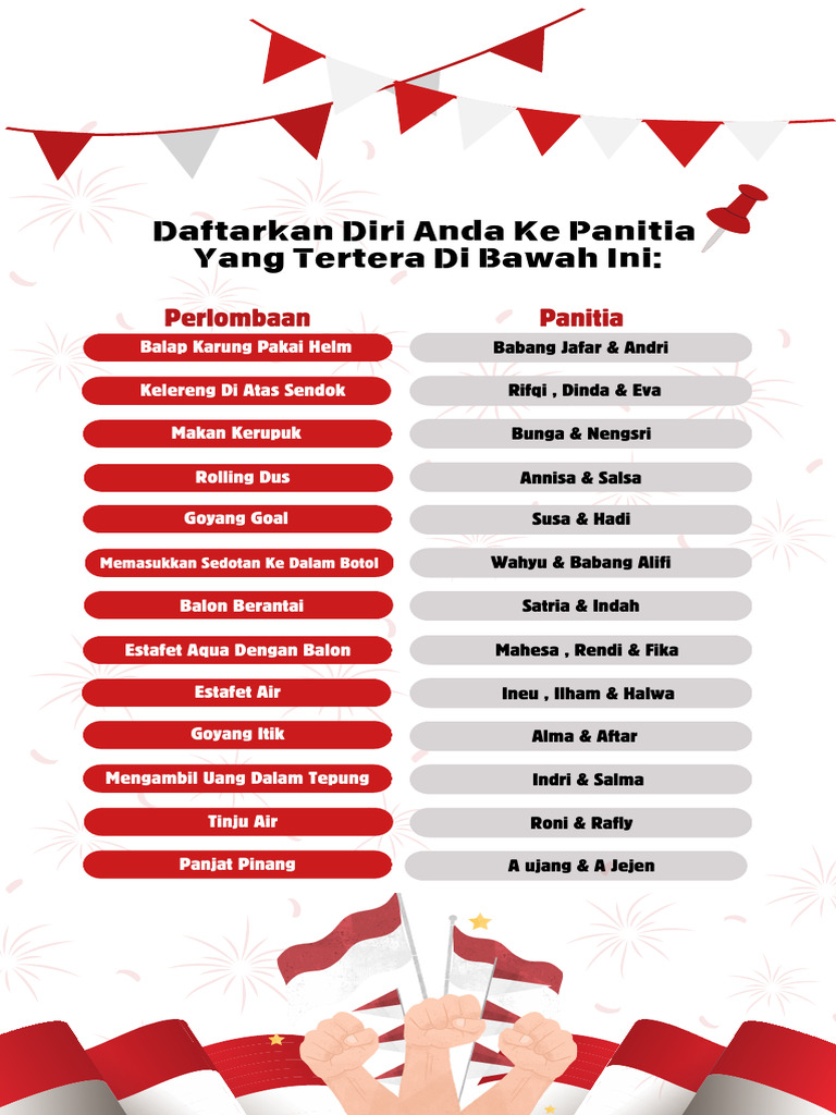Merah dan Putih Ilustrasi Lucu Imut Meriah Rundown Kemerdekaan ...