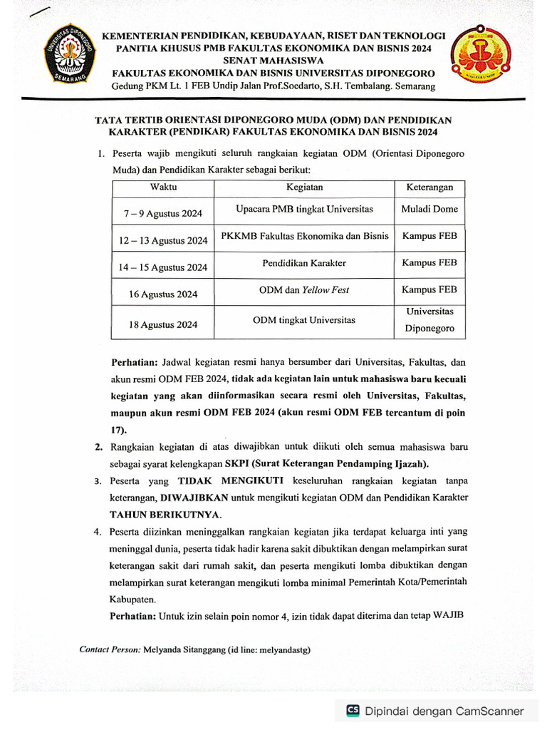 Tata Tertib Peserta ODM FEB 2024 | PDF