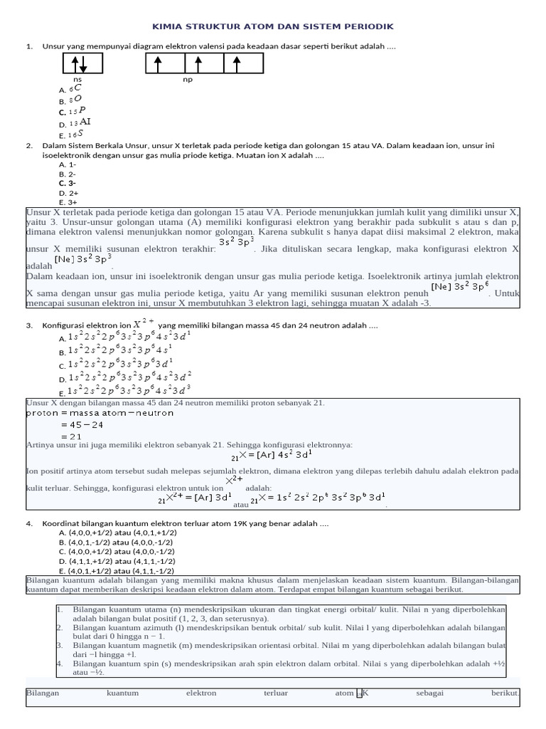 Kimia Struktur Atom Dan Sistem Periodik | PDF