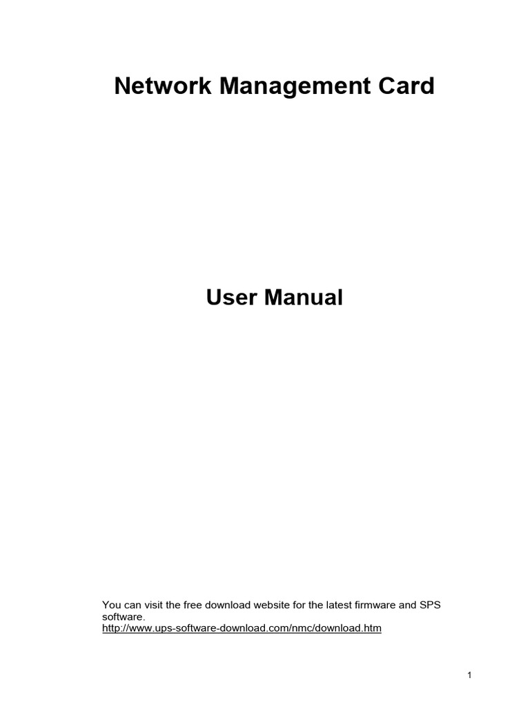 Network Management Card User Manual-en | PDF