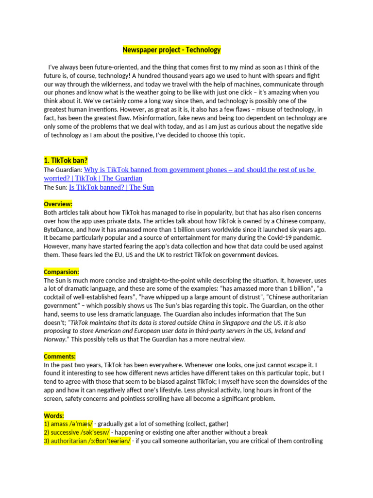 NS Group A Newspaper Project | PDF