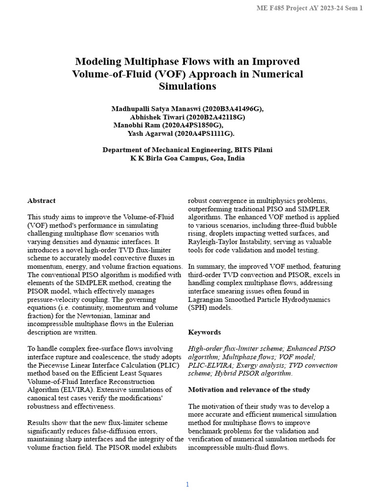 ME F485 Project Report | PDF