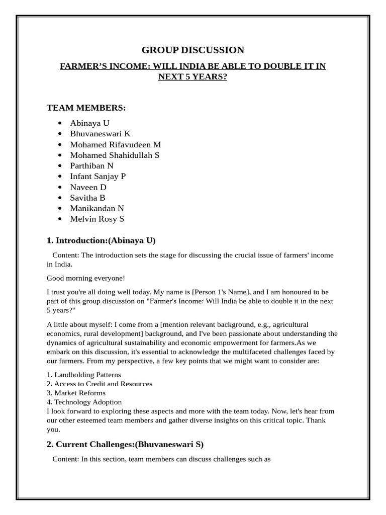 Group Discussion-Team 6 | PDF