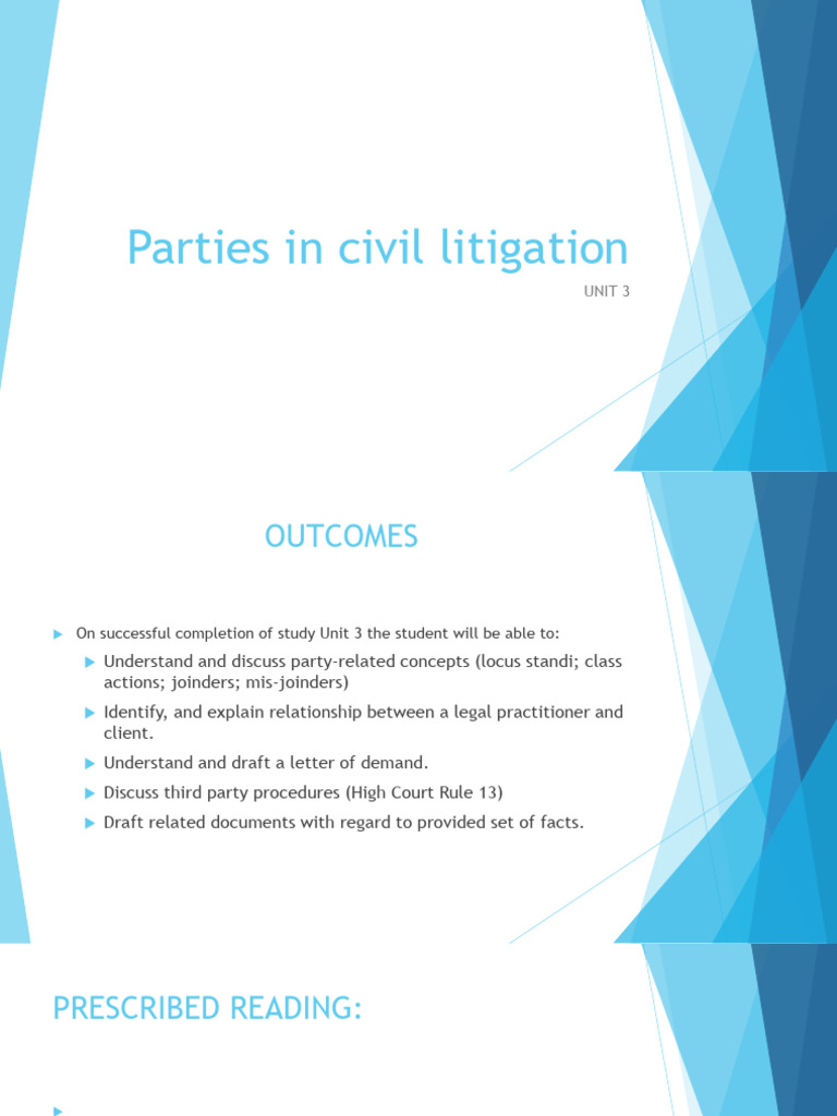 Parties in Civil Litigation 2 | PDF | Lawsuit | Finance & Money Management