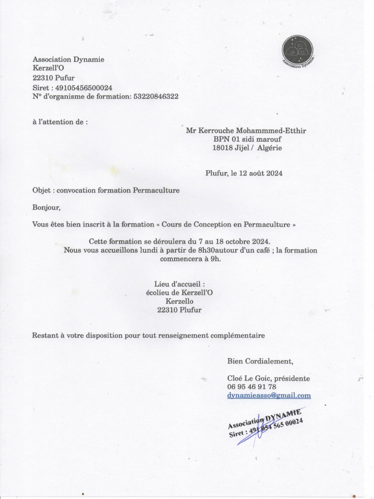 Convocation Kerrouche Signée | PDF