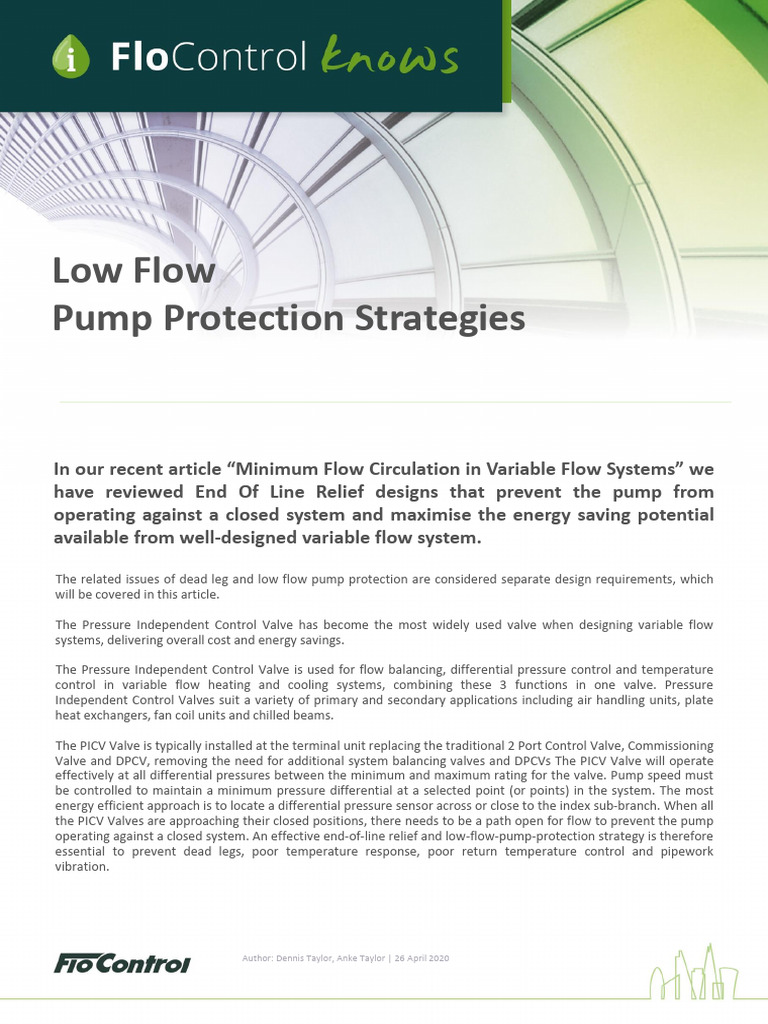 Low Flow Pump Protection Strategies | PDF