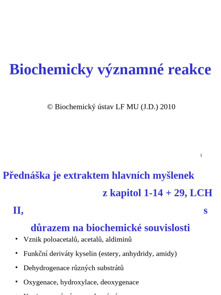 Bioch Reakce | PDF