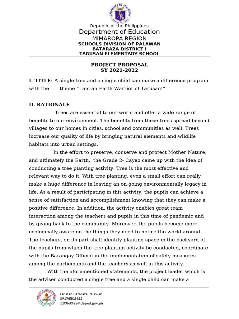 Project Proposal Tree Planting-1 | PDF