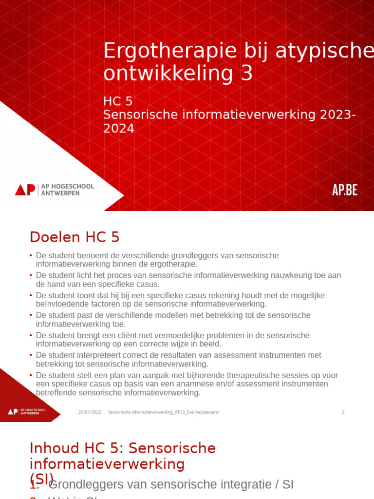 23-24 HC 5 Sensorische Informatieverwerking | PDF