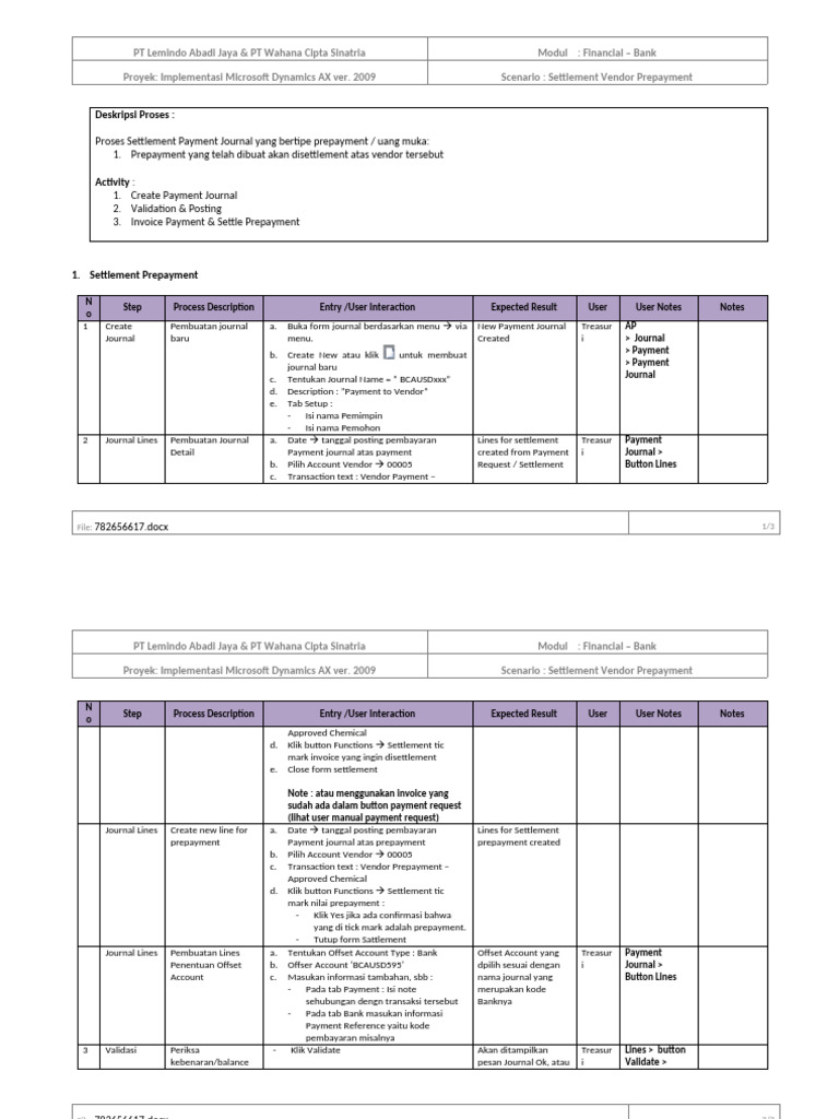 LAJ-WCS-04 - Deployment - User Manual AP - Vendor Prepayment Settlement | PDF