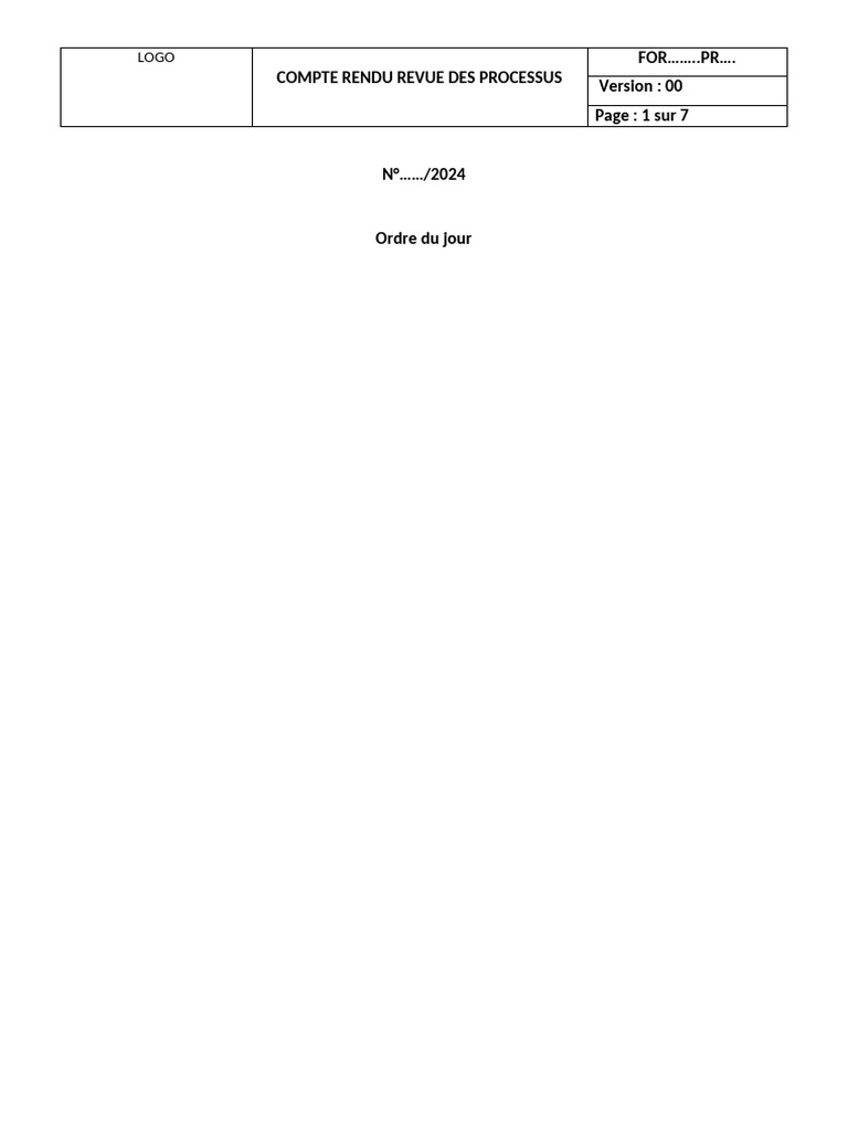 Compte Rendu Revue Processus | PDF