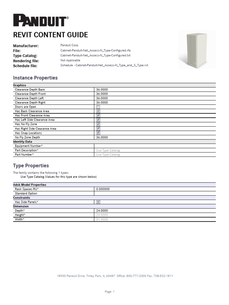 Cabinet Panduit Net - Access N - Type Configured | PDF | Autodesk Revit | Software
