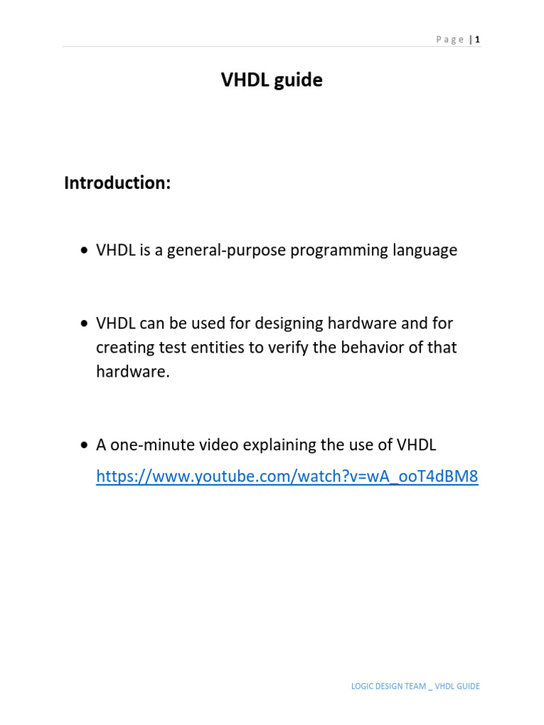VHDL Guide | PDF VHDL Guide | PDF
