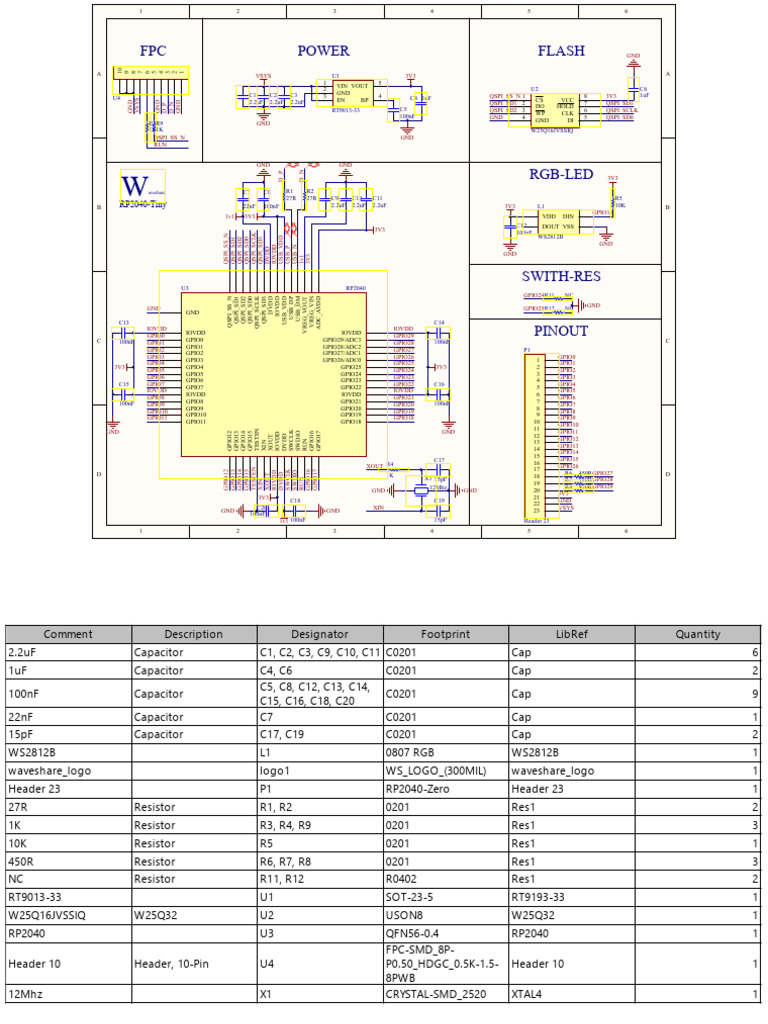 RP2040-Tiny Schematic | PDF