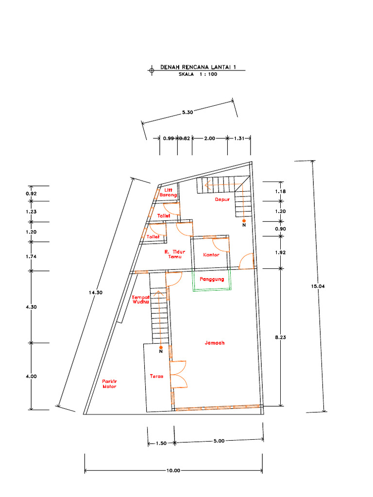 Denah Rencana Lantai 1 | PDF