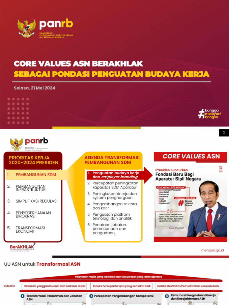 BKKBN - Core Values ASN BerAKHLAK - v1 | PDF