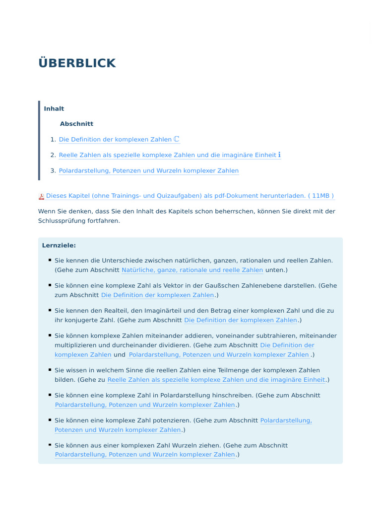 Überblick: Inhalt Abschnitt | PDF