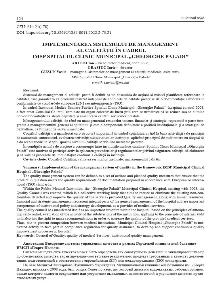 Implementarea Sistemului de Management | PDF