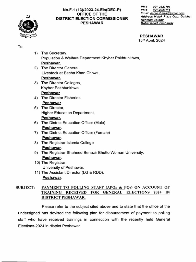 Payment To (Apos & Pos) - Male | PDF