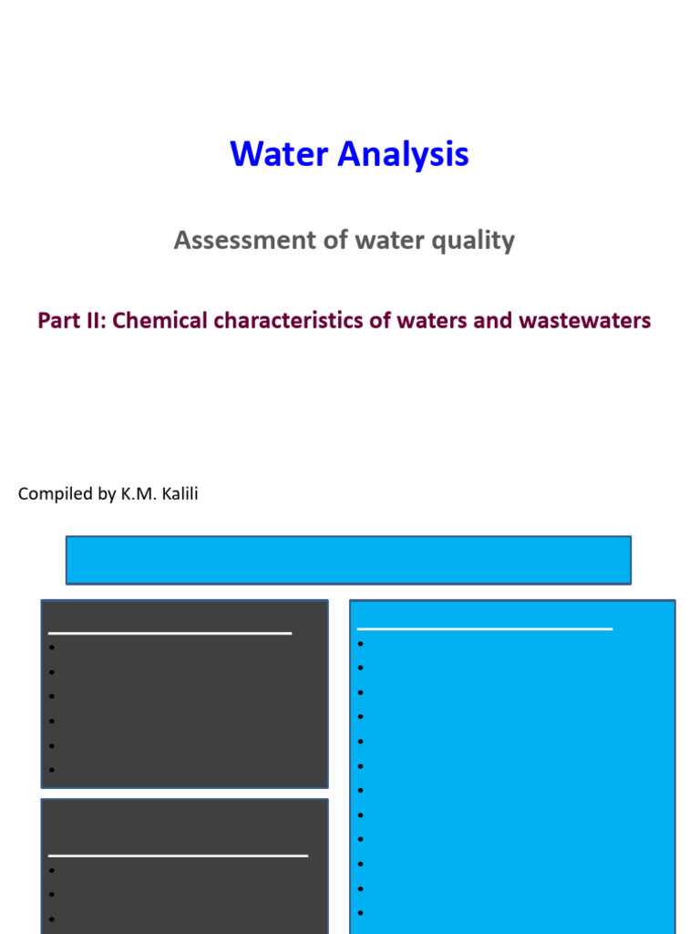Characteristics of Water - Chemical Properties 2020 | PDF