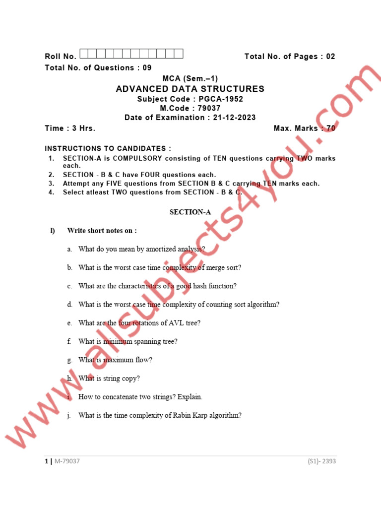 Mca Sem 1 Pgca 1952 | PDF