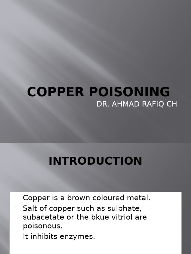Copper Poisoning | PDF