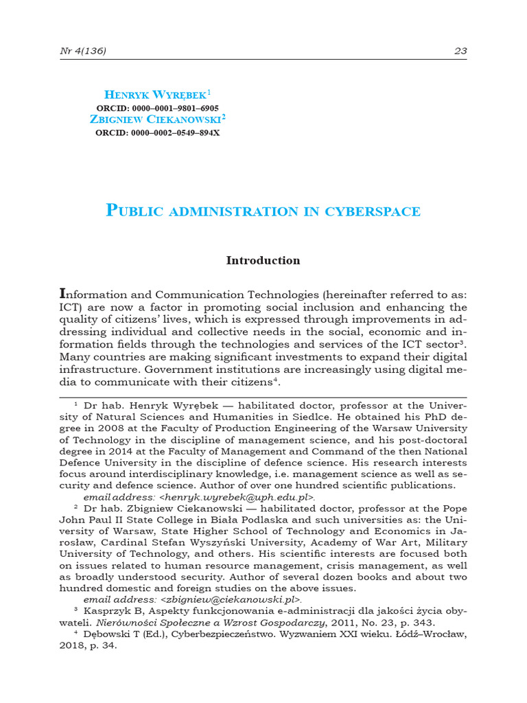 Public Administration in Cyberspace | PDF