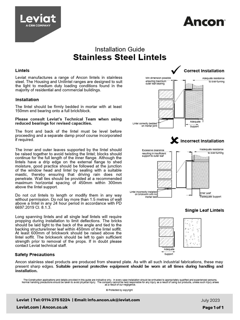 01 Lintels | PDF