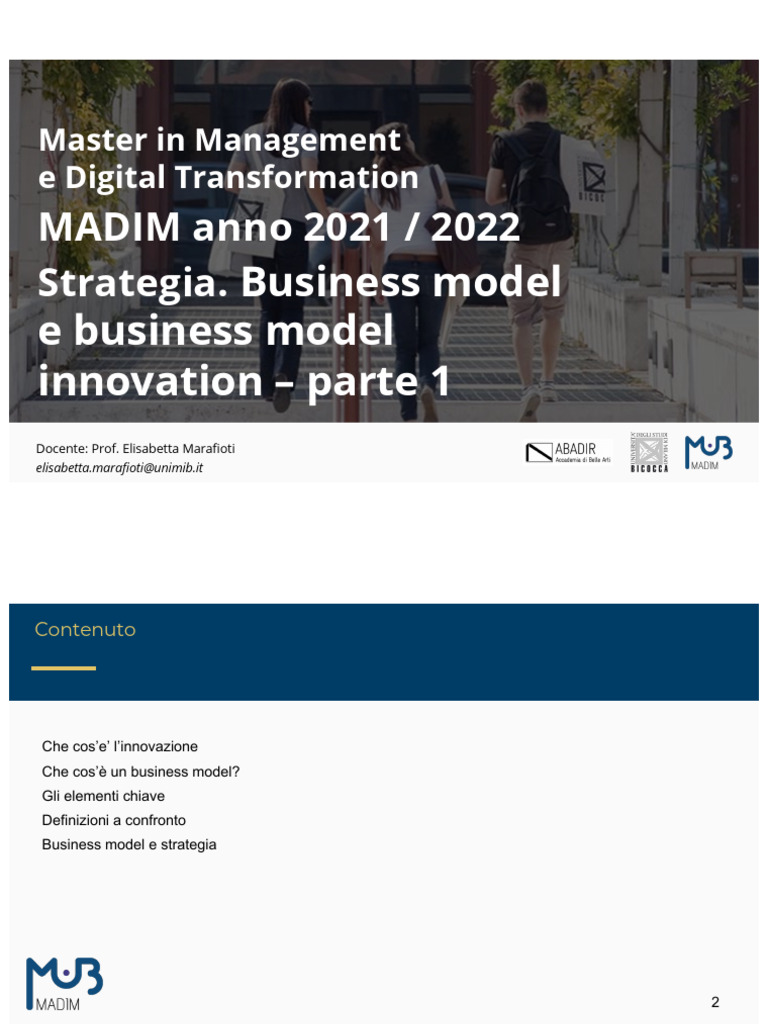 2022 - MADIM Strategia - Business Model e Business Model Innovation | PDF