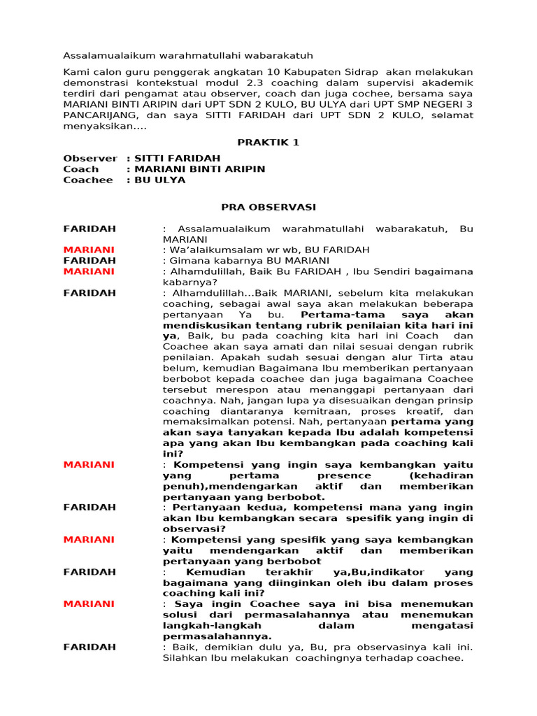 Teks Observasi Sitti Faridah | PDF