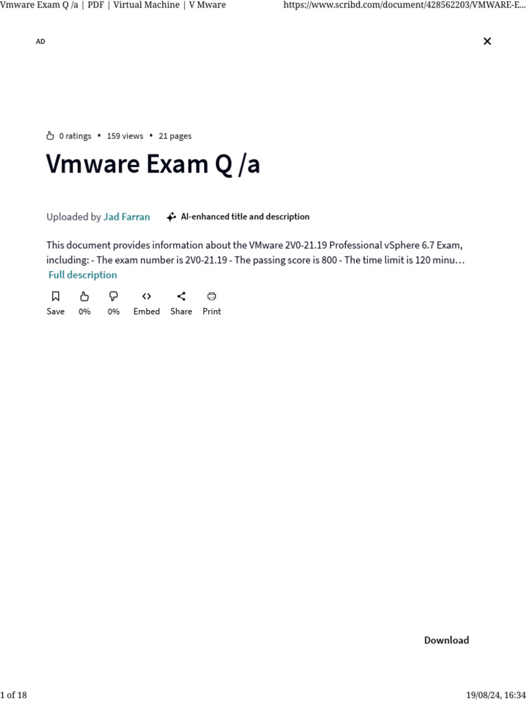 A - PDF - Virtual Machine - V Mware | PDF