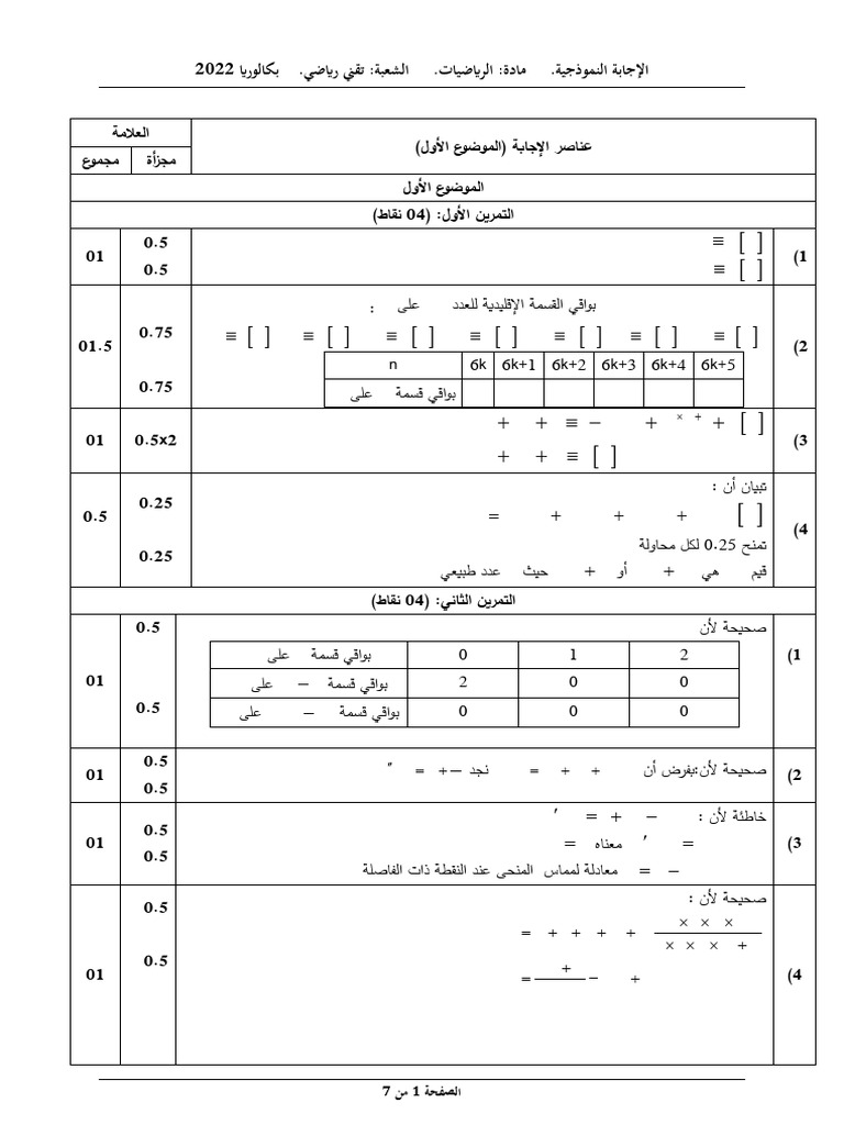 Correction Bac TCH Math 2022 | PDF