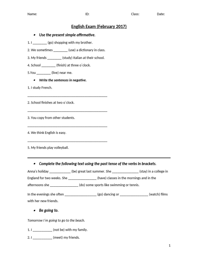 English Exam | PDF