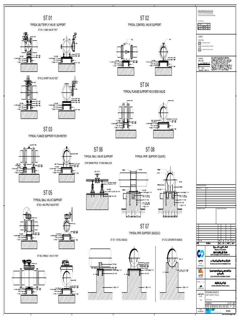 ST 02 ST 01: Typical Control Valve Support Typical Butterfly Valve ...