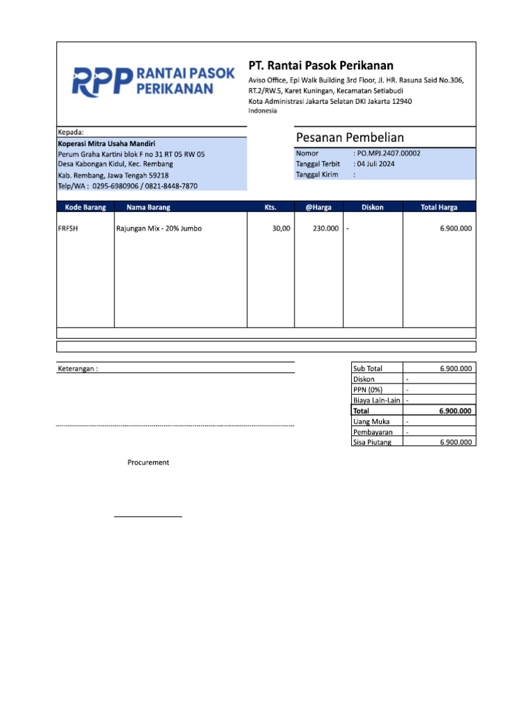 PO - RPP To KOPMUM 04 Juli 2024 | PDF