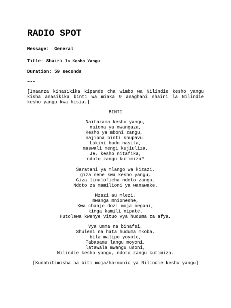 V2. Radio Spots | PDF