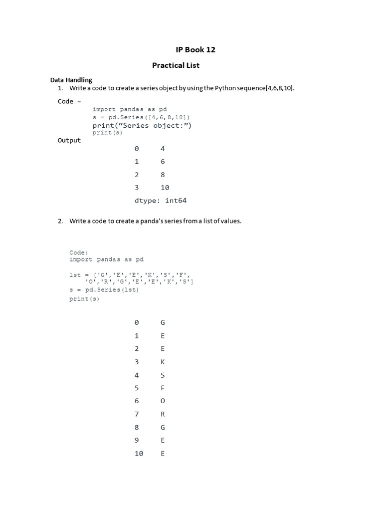 Starting 10 Prac | PDF