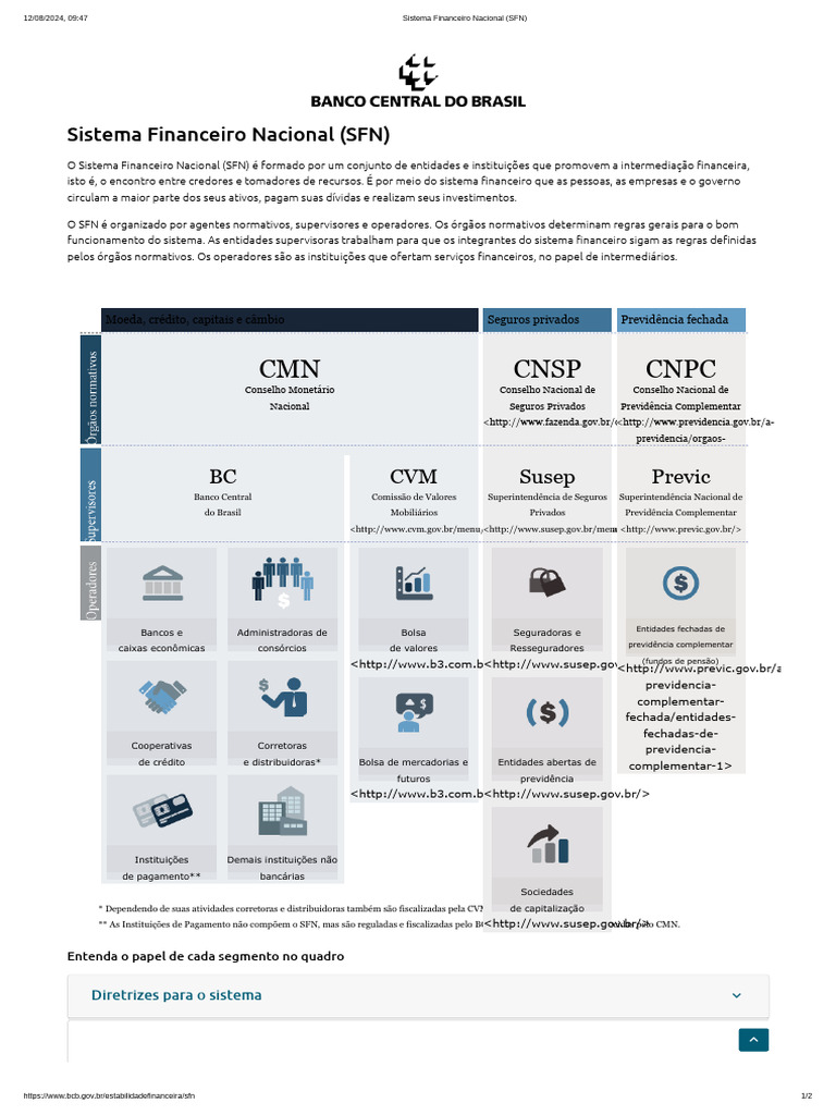 Sistema Financeiro Nacional (SFN) | PDF