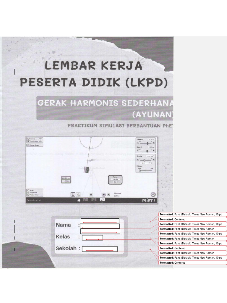 Lembar Kerja Gerak Harmonik Sederhana | PDF