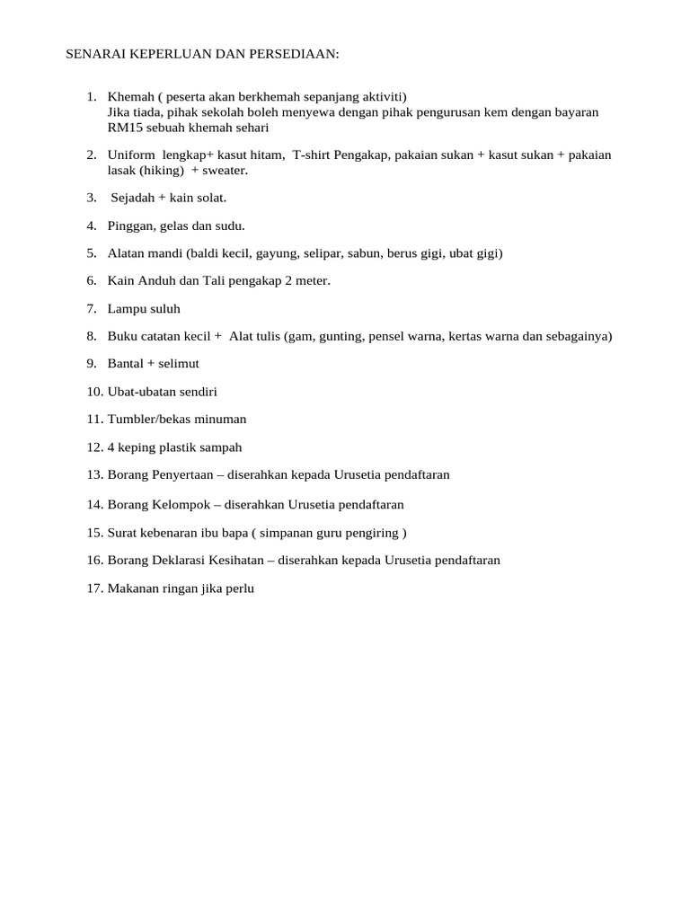 Senarai Keperluan, BRG Kelompok, BRG Individu, BRG Deklarasi, BRG Kebenaran | PDF