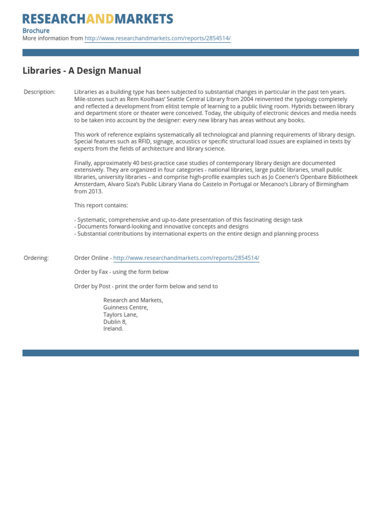 Libraries A Design Manual | PDF