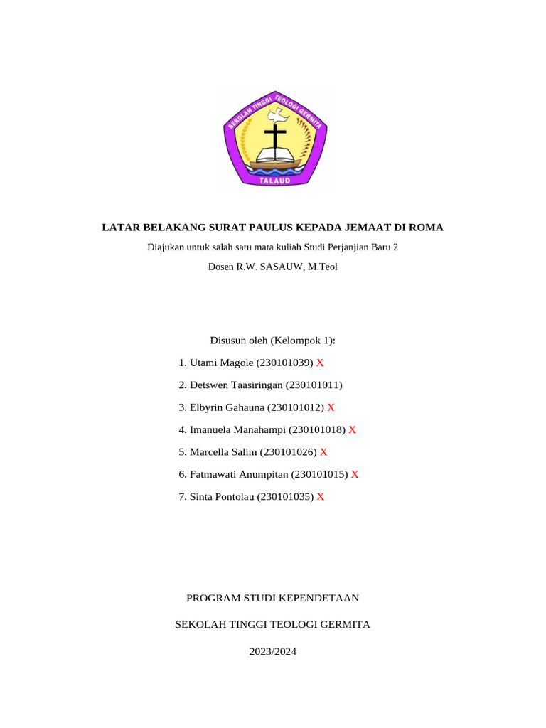 Surat Paulus Kepada Jemaat Di Roma | PDF | Philosophy | Foreign Language Studies