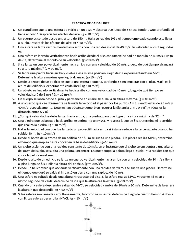Practica de Caida Libre | PDF