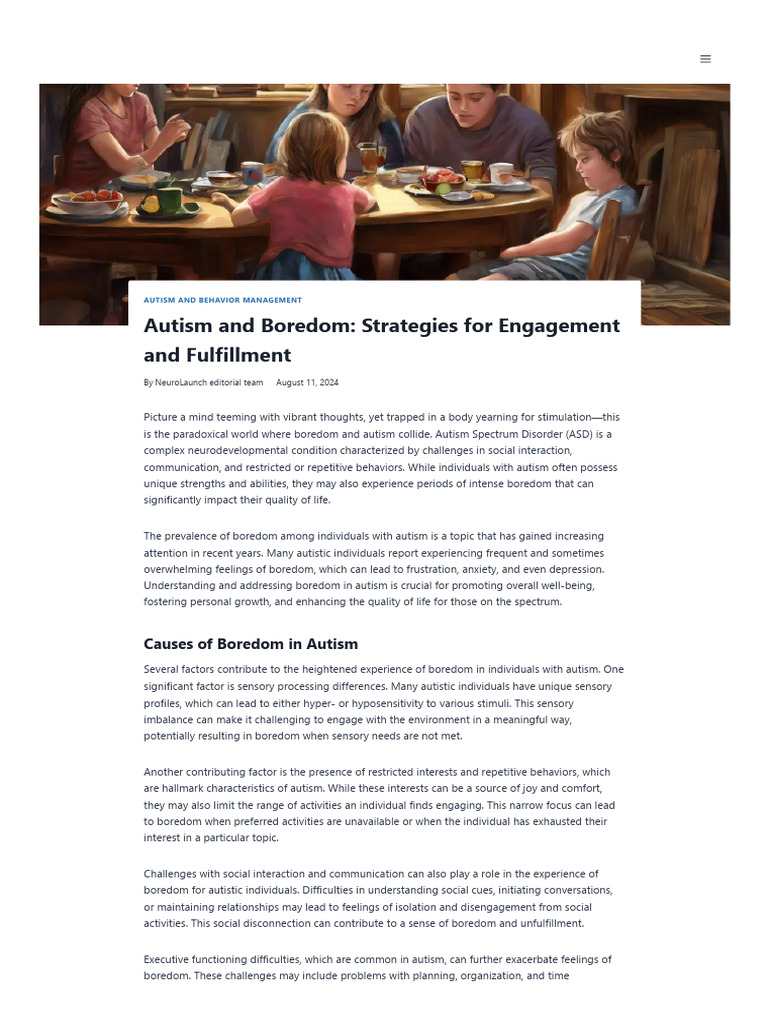 Autism and Boredom | PDF