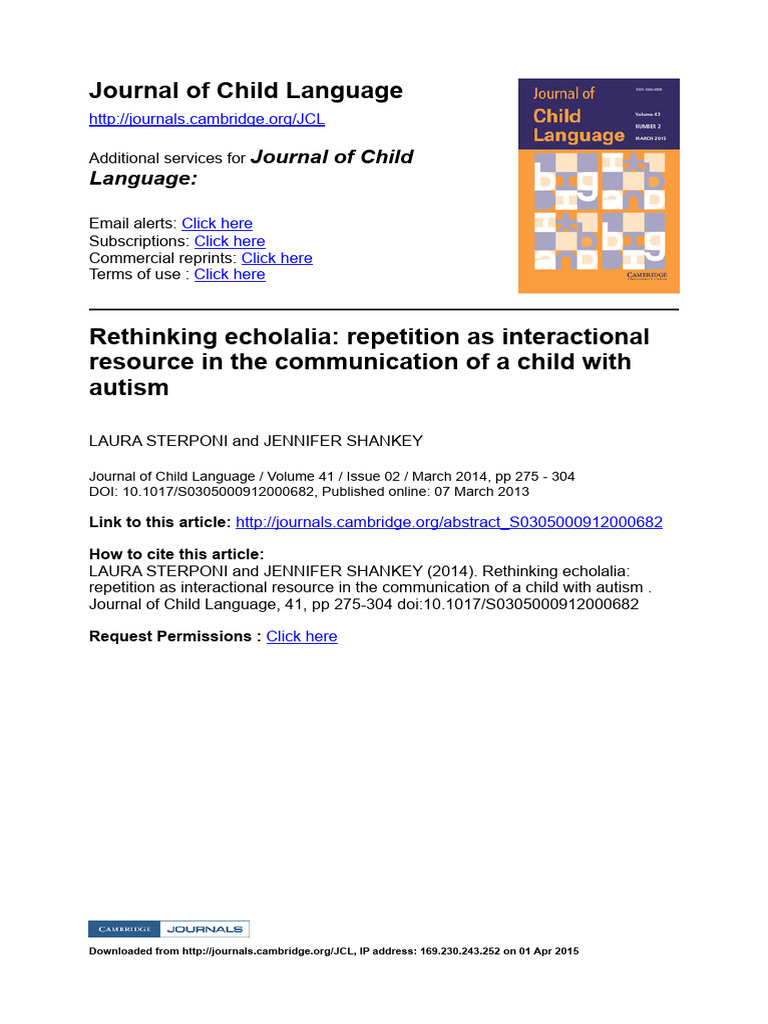 Ecolalia Pdf