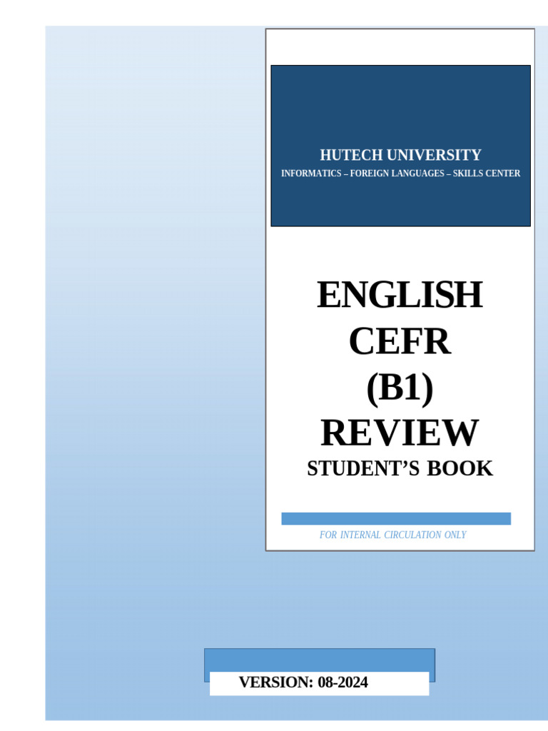 English Cefr B1 Student's Book (Version 08-2024) | PDF