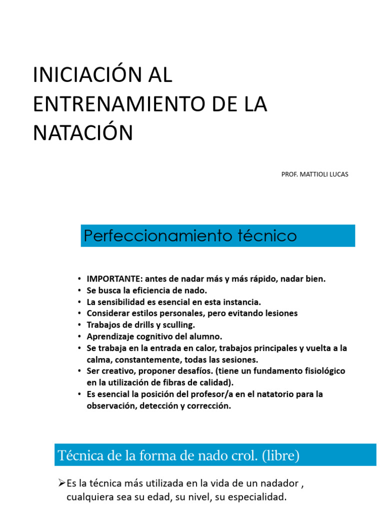 Iniciaci-N Al Ent. de La Natac-N | PDF