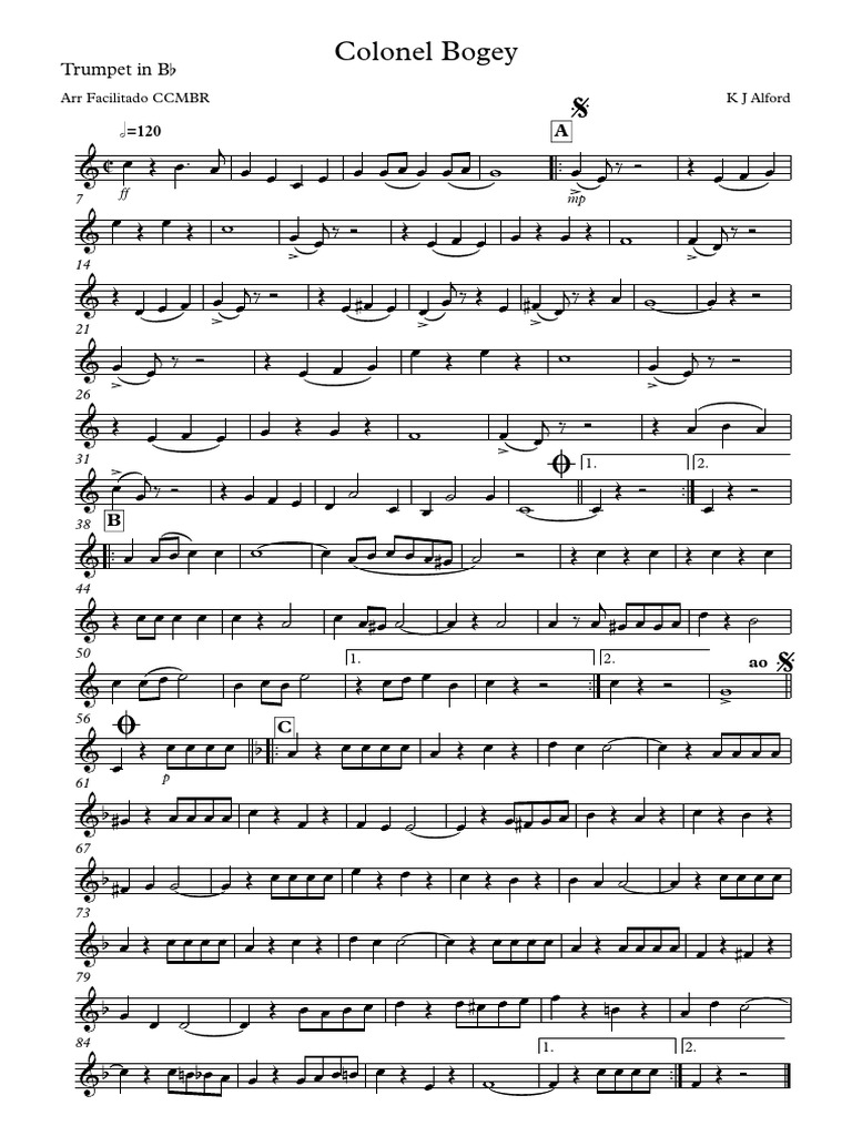 Colonel Bogey FACILITADO - Trumpet in B^b | PDF