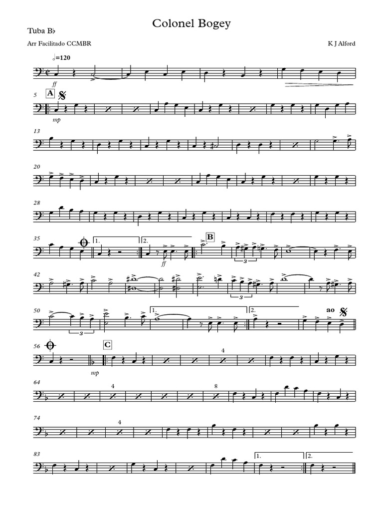 Colonel Bogey FACILITADO - Tuba B B | PDF